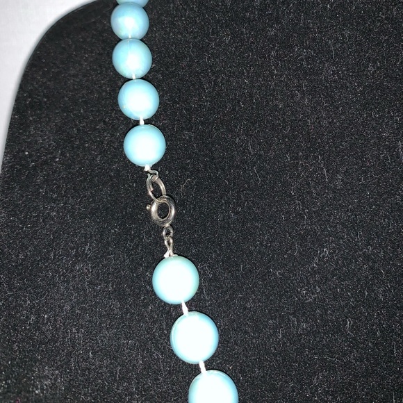 Jewelry | Vintage Iridescent Light Blue Bead Necklace | Poshmark